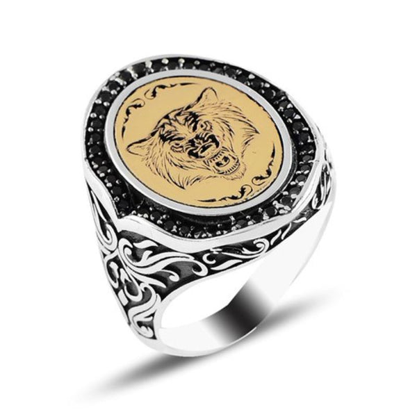 Chevalière Blason Loup Argent | Chevalière Prestige